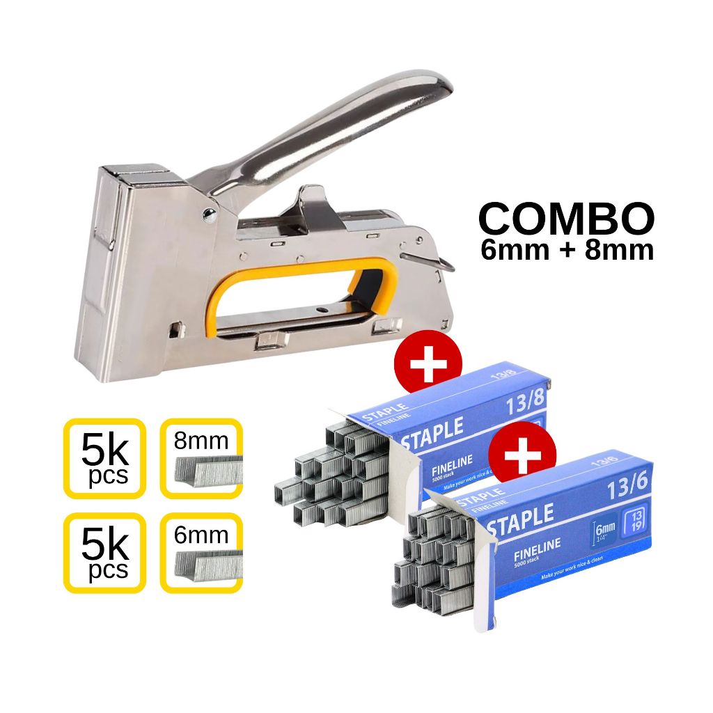PRODIY / LADDERMAN Heavy Duty Tacker Staple Gun 6/8mm Stapler ( Silver ...