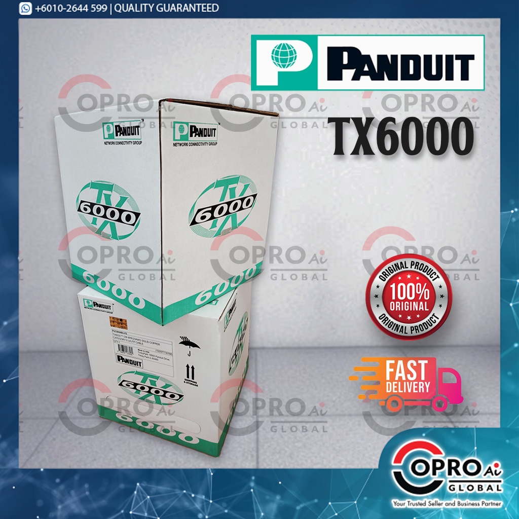 Panduit TX6000™ CM 4PR/23AWG Solid Copper Category 6 U/UTP Cable ...