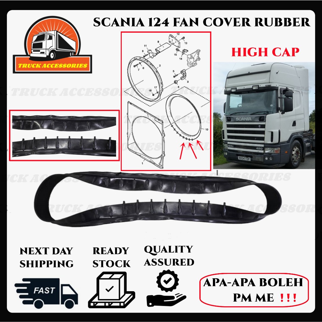 FAN SHROUD RUBBER SCANIA 114 124 4SERIES HIGH CAP ORI NO :1440407 GOOD ...
