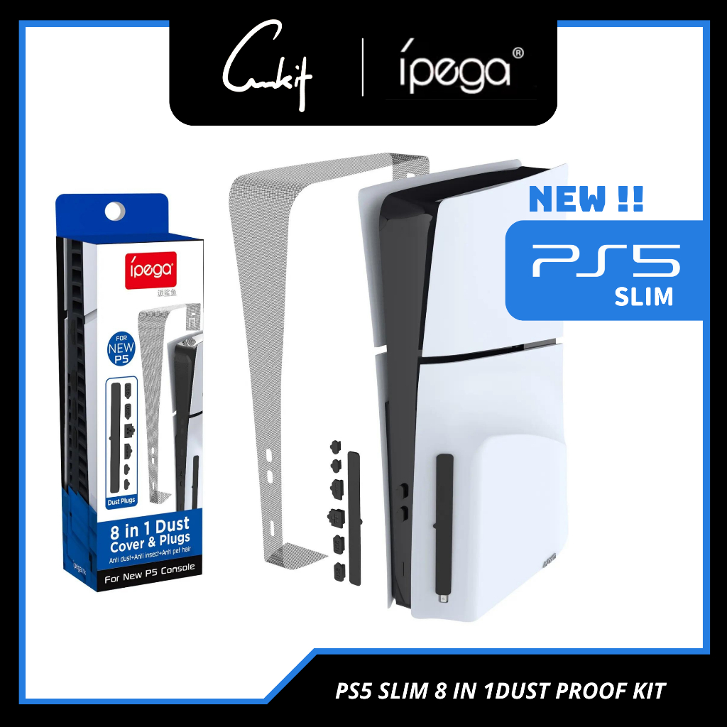 25.01 SALE 】IPEGA PS5 Slim Dust Proof Kit 8 IN 1 HDMI USB Port CD Dust ...