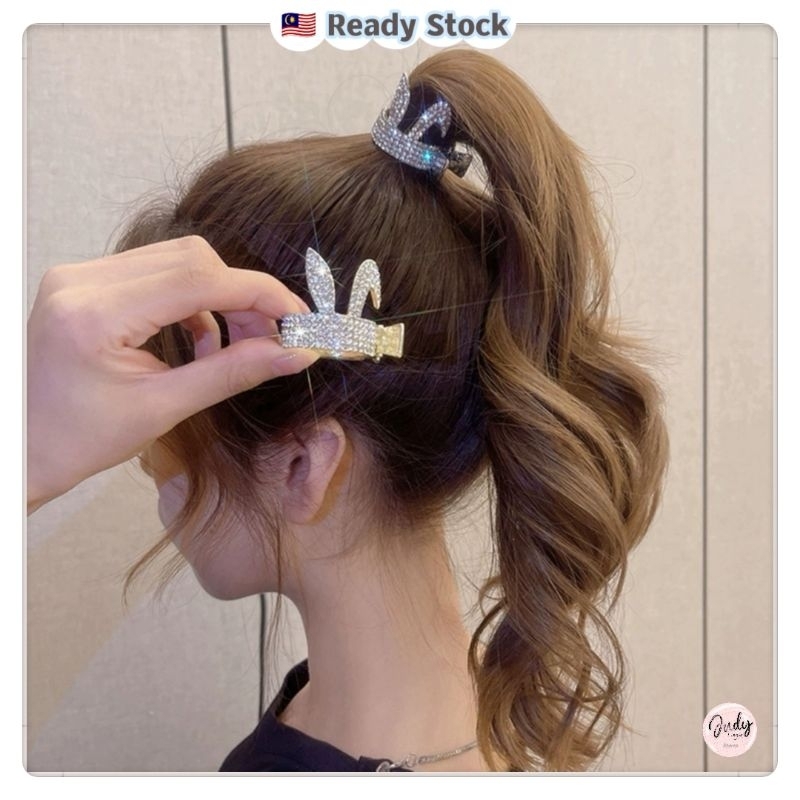 Korean Ins Encrusted High Ponytail Clip Anti-collapse Fixation Artifact ...
