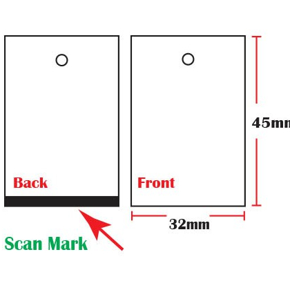 2000pcs Tag Pakaian with I - Mark /Kain/Cloth I - Mark Hanging Tag ...