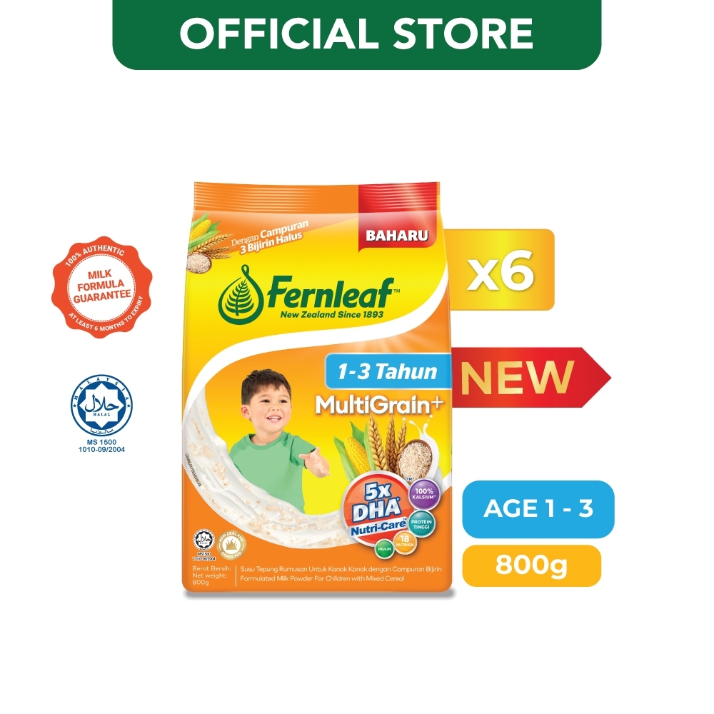 Fernleaf Multigrain Milk Powder For Children 1-3 Years (6 x 800g) [Exp ...