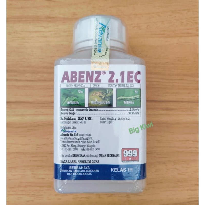 Advansia Abenz 2.1EC 500ml - Emamectin benzoate 2.1% ulat plutella ...