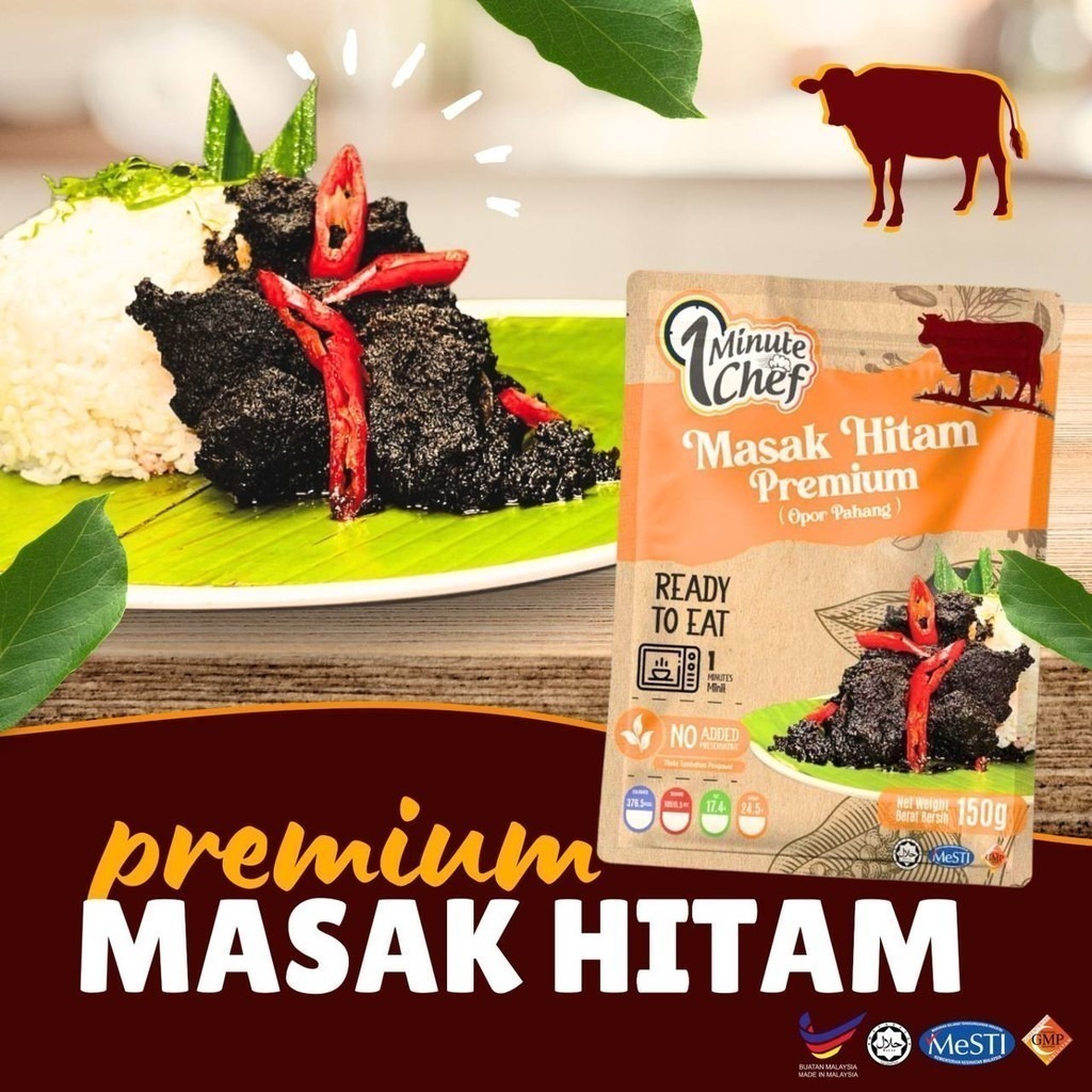 Daging Masak Hitam Premium (Opor Pahang) 1 Minute Chef (180g) | Shopee ...
