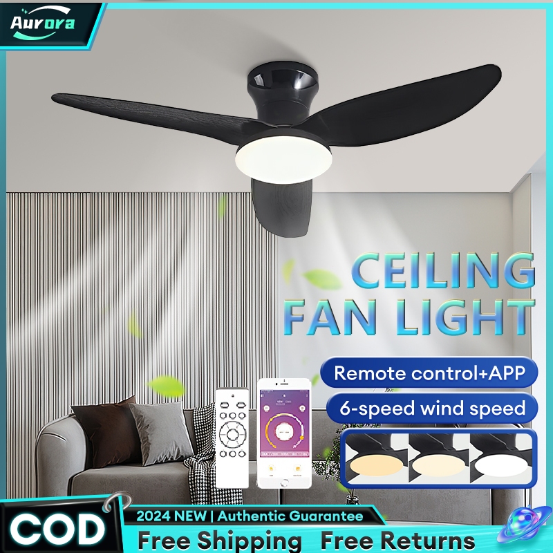 【Malaysia stock】Ceiling Fan With Light Nordic Cooling Fan 6 Speed ...