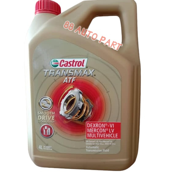 [100% Original] [4L] CASTROL TRANSMAX ATF FLUID DEXRON-VI MERCON-LV ...