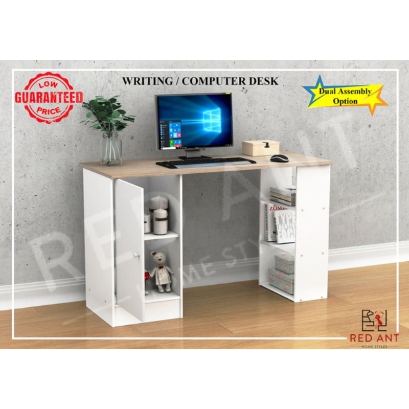 READY STOCK* RED ANT Study Desk Writing Table with Storage/ Meja ...