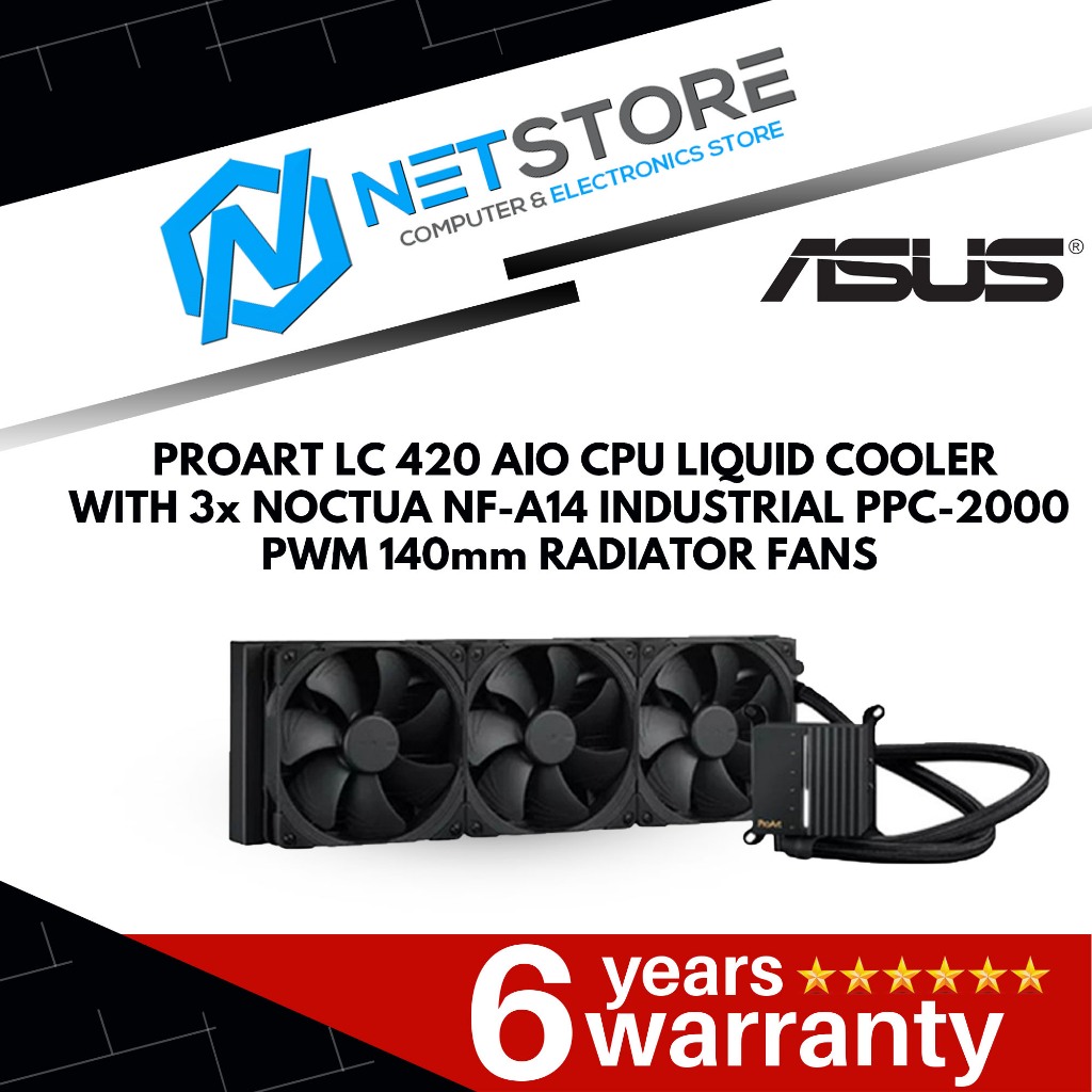 ASUS PROART LC 420 AIO CPU LIQUID COOLER WITH 3x NOCTUA NF-A14 ...