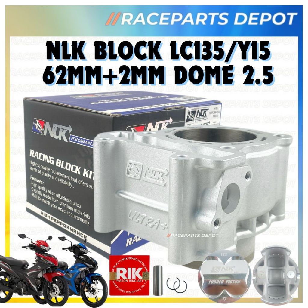NLK Block LC135 Y15 57MM 60MM 62MM 63MM 65MM 66MM 68MM 70MM Ceramic Block Comp Set Ultra+ ...