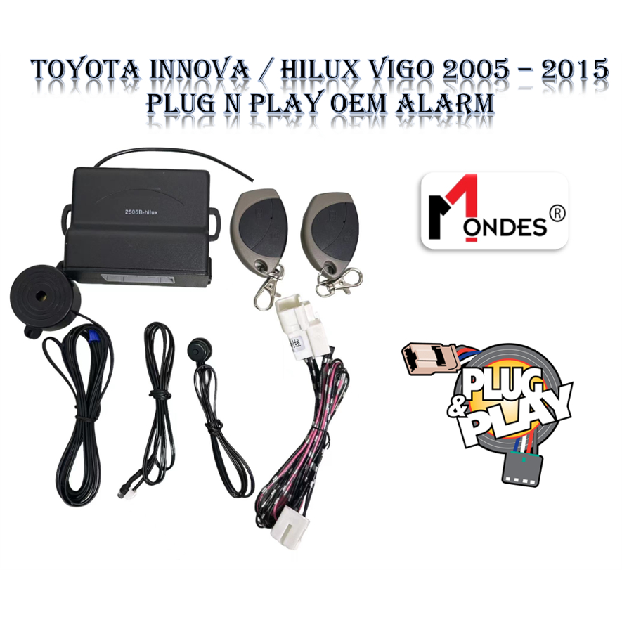 TOYOTA HILUX VIGO INNOVA 2005 - 2015 OEM PLUG & PLAY CAR ALARM SYSTEM ...
