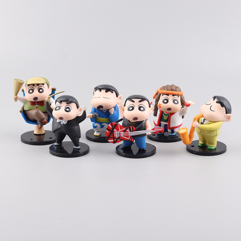 Shin Chan Artist Character Figure 6pcs Figure Toys Set 蜡笔小新6款艺术家小新 No.6775 | Shopee Malaysia