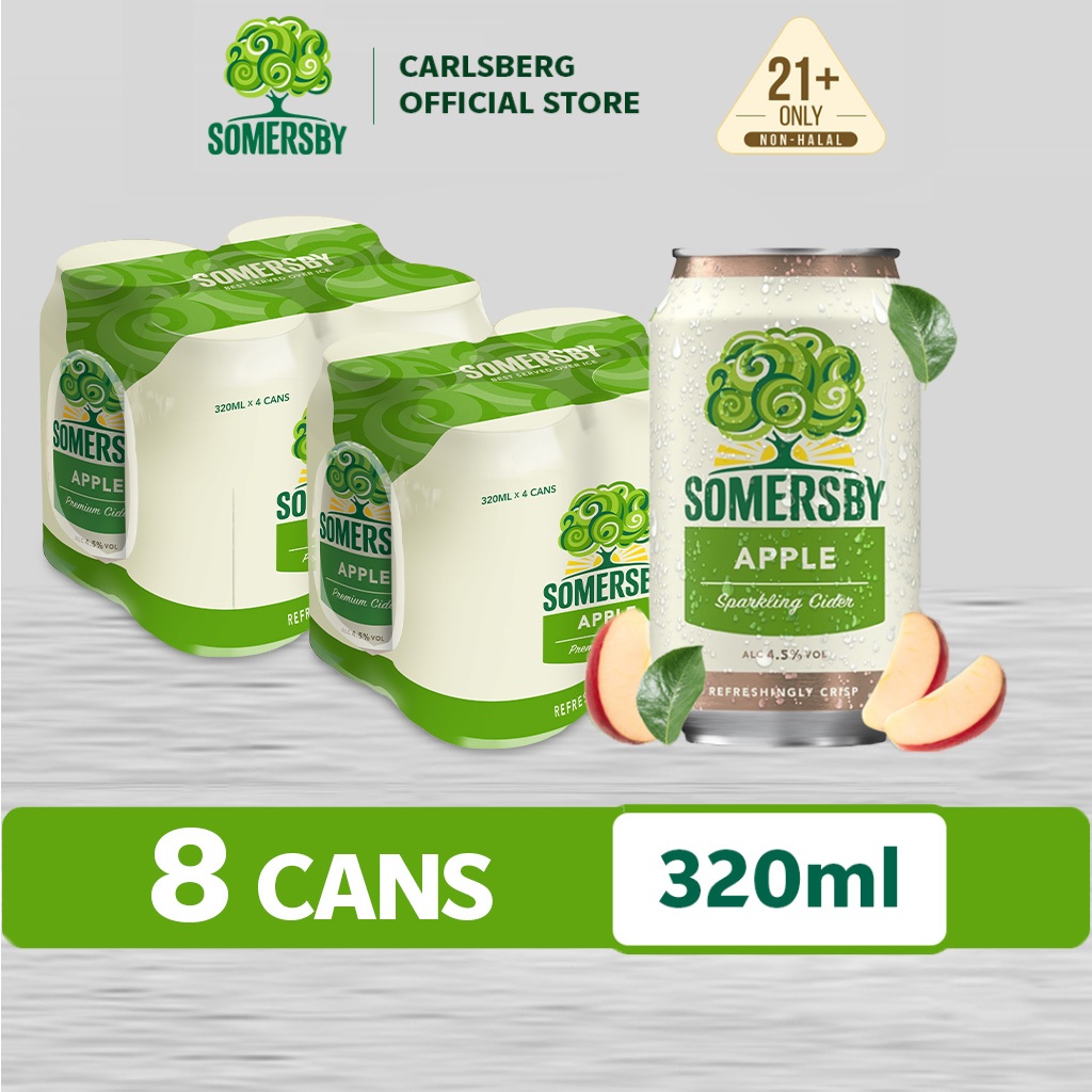 [TWIN PACK] Somersby Apple Cider Can Apple Flavoured Cider 4.5% Alcohol (320ml x 4) | Shopee ...