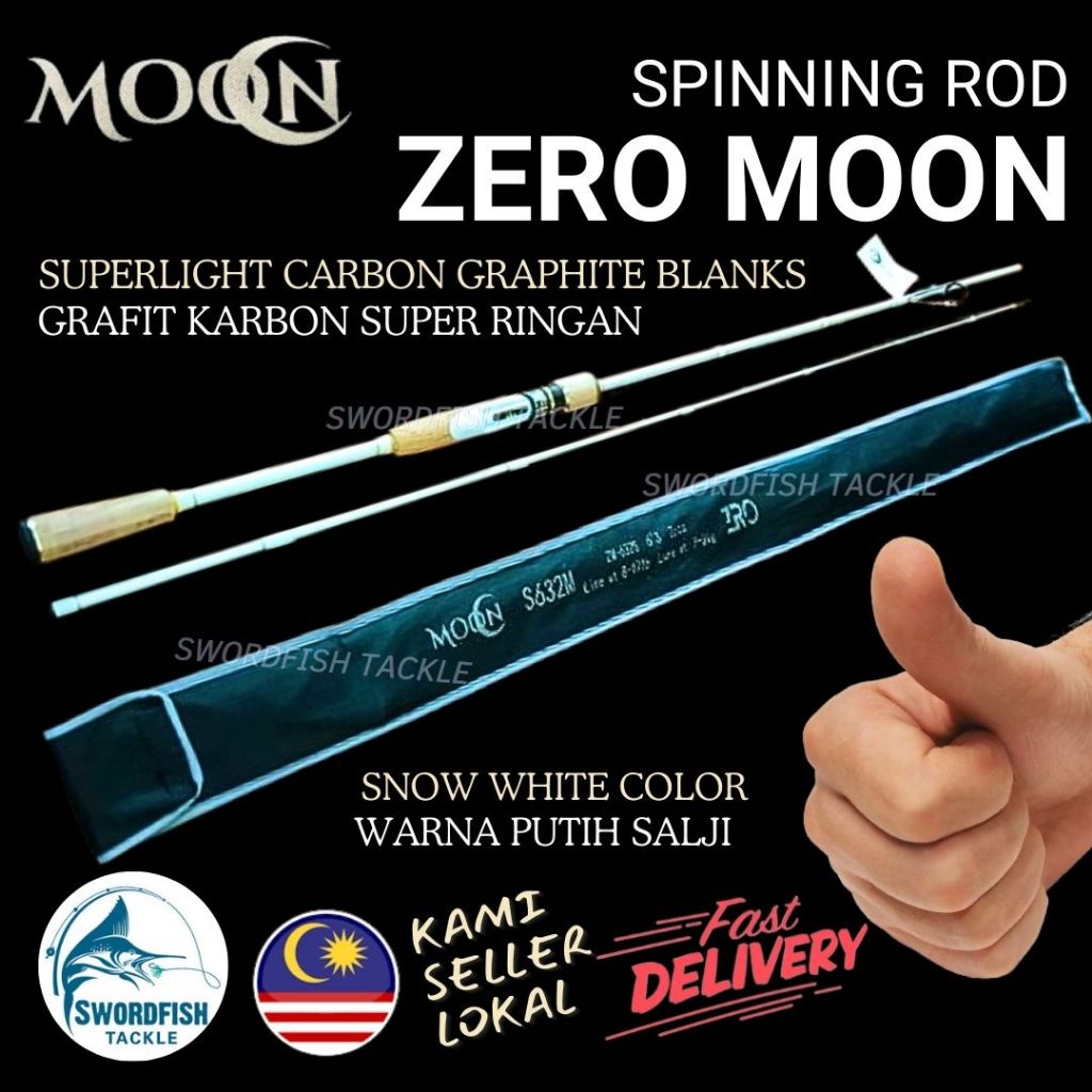 Zero Moon Fishing Rod Spinning Rod Warna Salji Putih | Shopee Malaysia