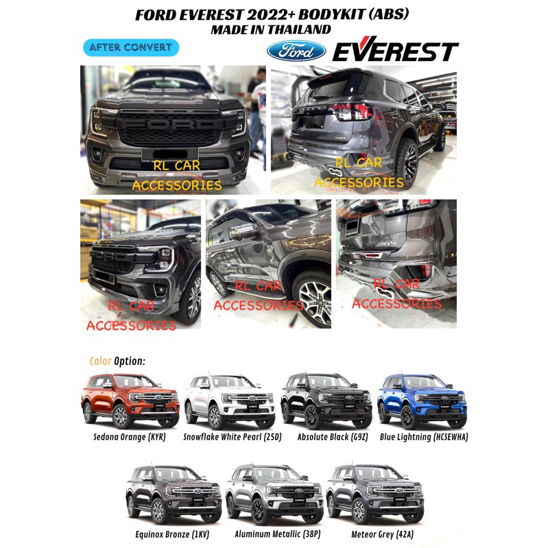 NEXT GEN Ford Everest 2023- Victor bodykit body kit Front rear skirt ...