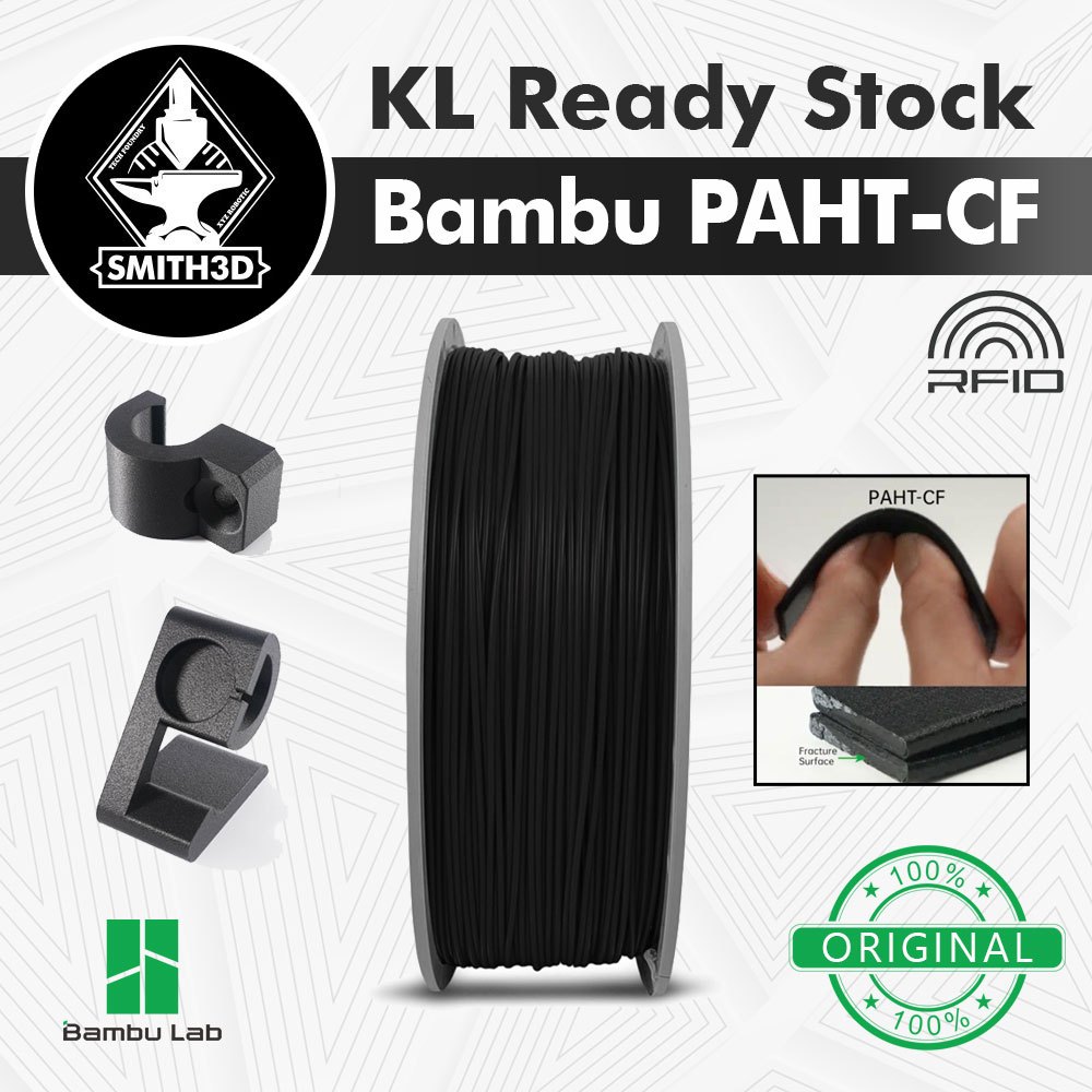 Bambu Lab PAHT-CF 1KG 1.75mm with RFID Carbon Fiber Reinforced High ...