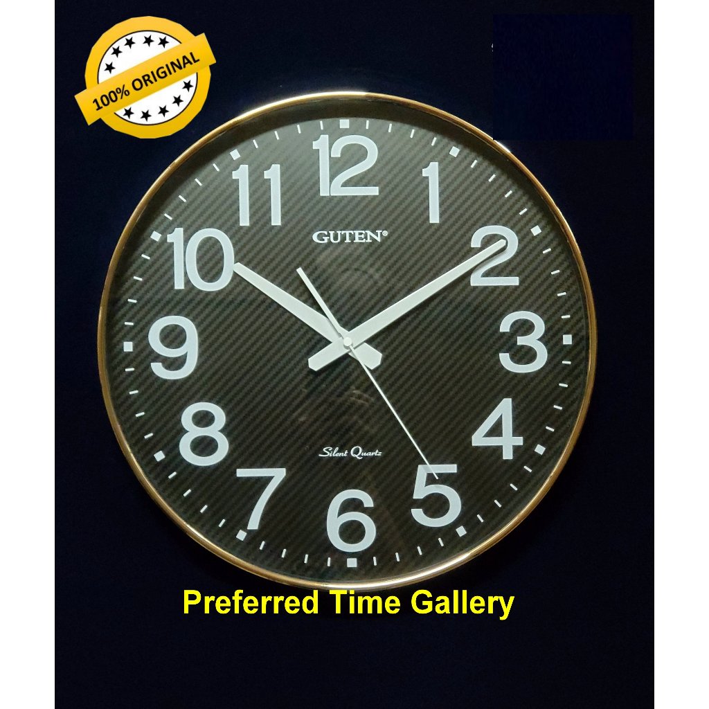 (Clock) 100% ORIGINAL Guten Wall Clock W031-2 Rose Gold Case,Number Dial | Shopee Malaysia