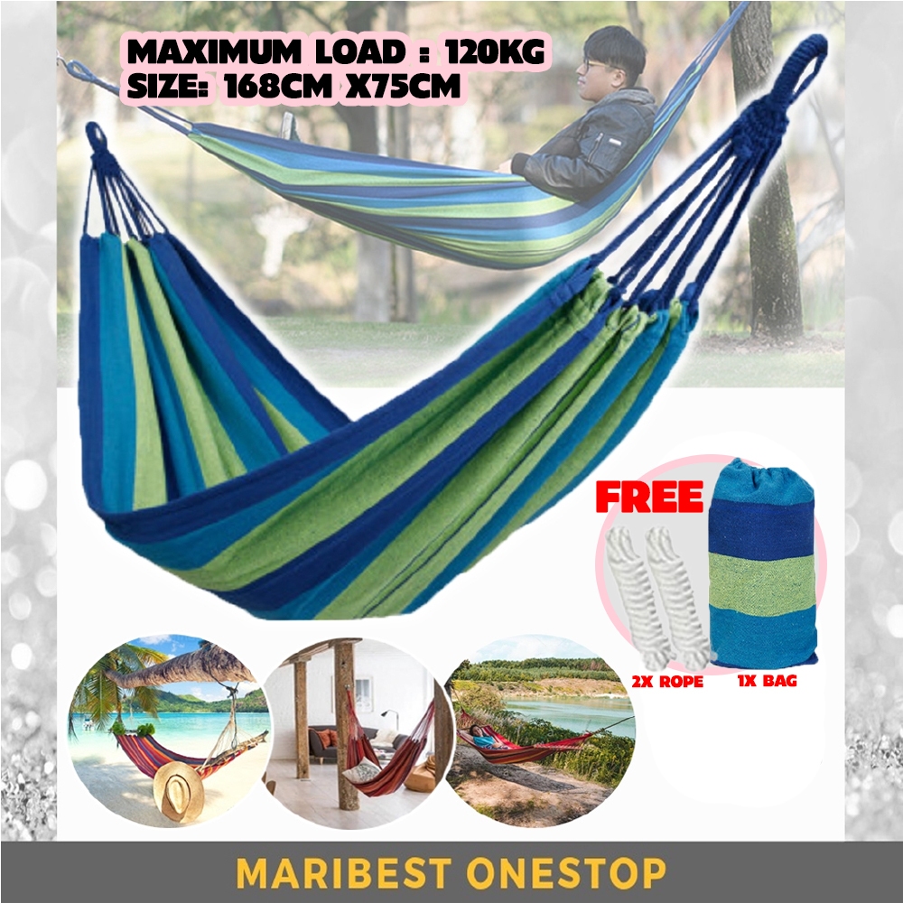 Rainbow Hammock Outdoor Canvas Fabric Camping Striped Hammocks Tree ...