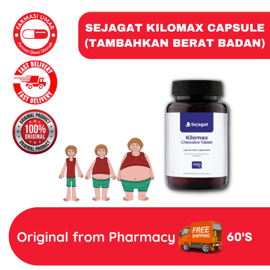 Sejagat Kilomax Chewable Tablet | 1000MG - 60 Tablet Kunyah | Kilo Up ...