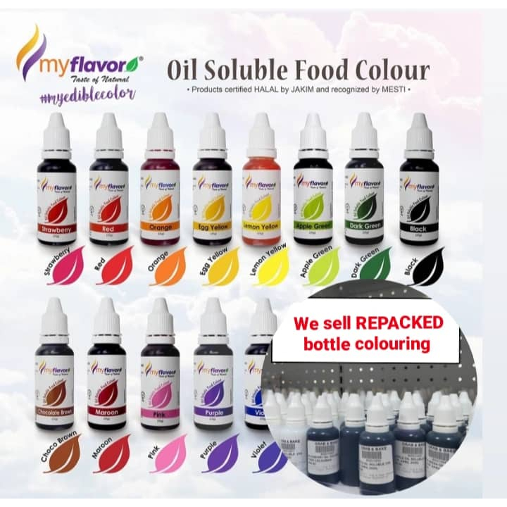 [REPACKED] My Flavor Oil Soluble Food Colouring Food Colour 42g Pewarna ...