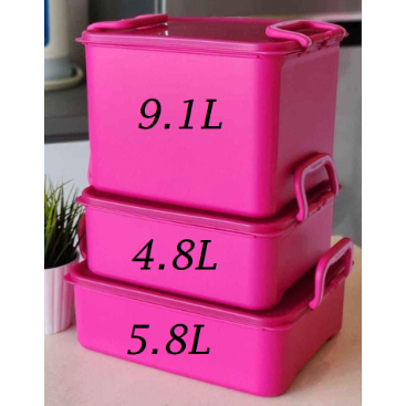 (READY STOCK) TUPPERWARE KIMCHI KEEPER PINK PURPLE 5.7L 4.8L 5.8L 9.1L ...