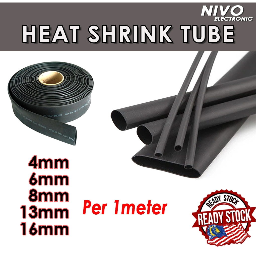 1 Meter heat shrink tube 125°C 4MM/6MM/8MM/13MM Heat Shrinkable ...