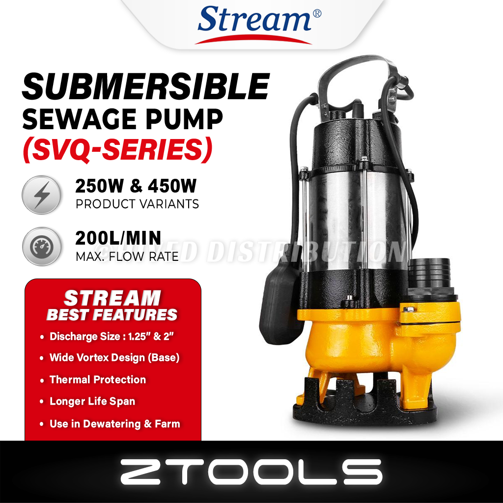 STREAM Submersible Sewage Water Pump 0.5HP 1HP 1.5HP 2HP Pam Kolam Ikan ...