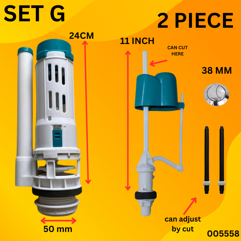 0034 50MM Full Set Toilet Water Tank Valve Toilet Water Tank Flush ...
