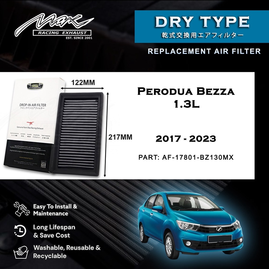 Perodua Bezza 1.3L 2017-2023 17801-BZ130MX Max Racing Exhaust ...