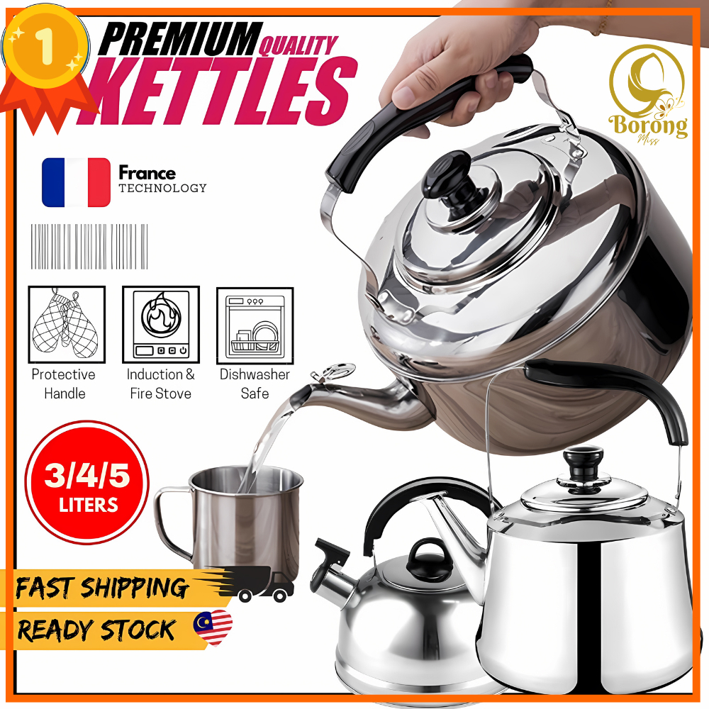 PREMIUM Whistling Kettle Stainless Steel Induction Stove Boiling Kettle ...