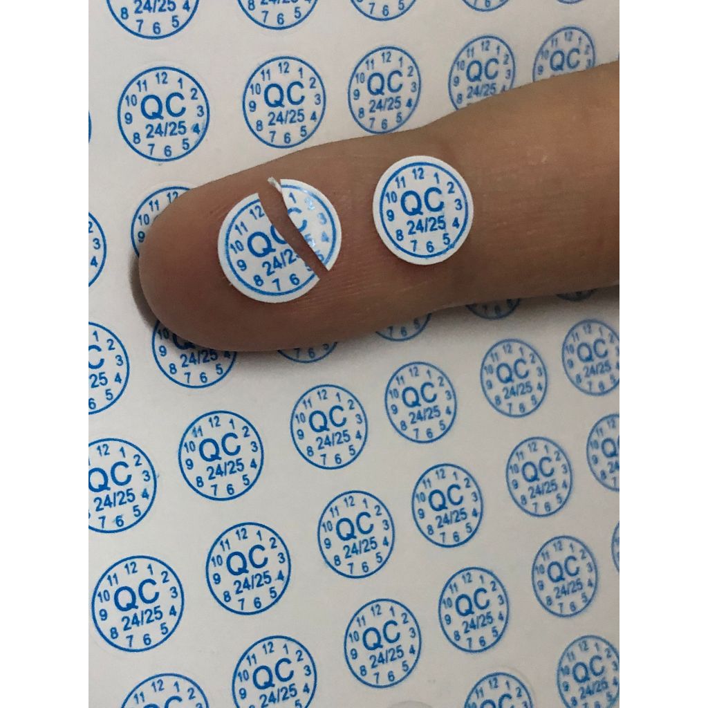 QC Warranty pelekat sticker 6mm sehelai ada 110pcs Eggshell breakable ...