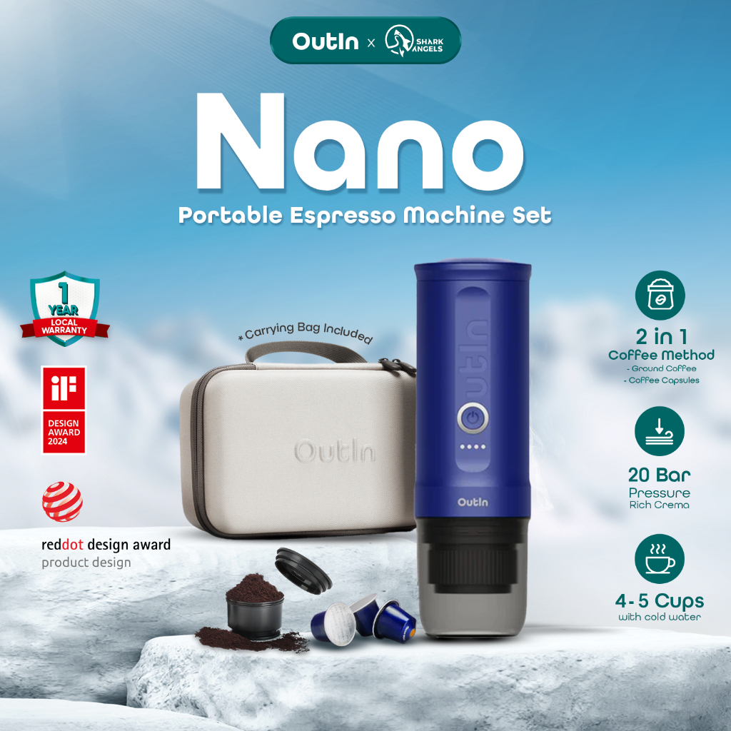 Outin x Shark Angels Nano Portable Electric Espresso Machine Set ...