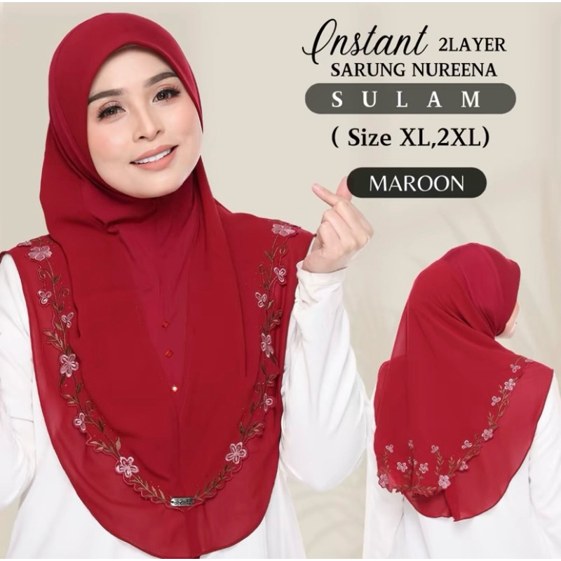 𝗣𝗢𝗦𝗧 𝗧𝗢𝗗𝗔𝗬 Size L XL 2XL Tudung Sarung Nuhaa 3 Layer Tudung Sarung Sofea Rose Tudung Raya ...