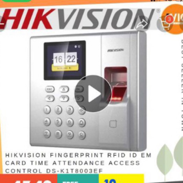 Hikvision Fingerprint Password RFID ID EM Card Time Attendance Door ...