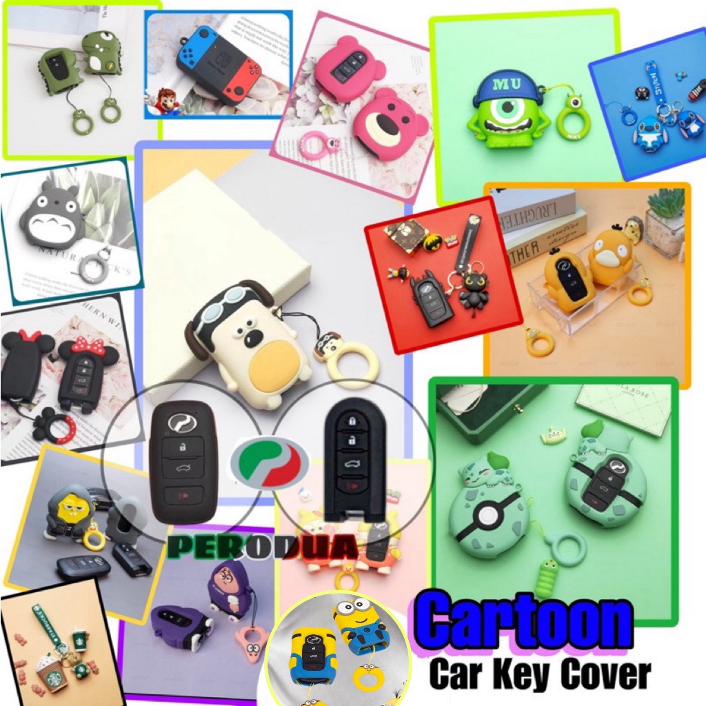 CUTE ANIMATION Key Cover Kunci Sarung Kunci Kereta perodua/toyota ...