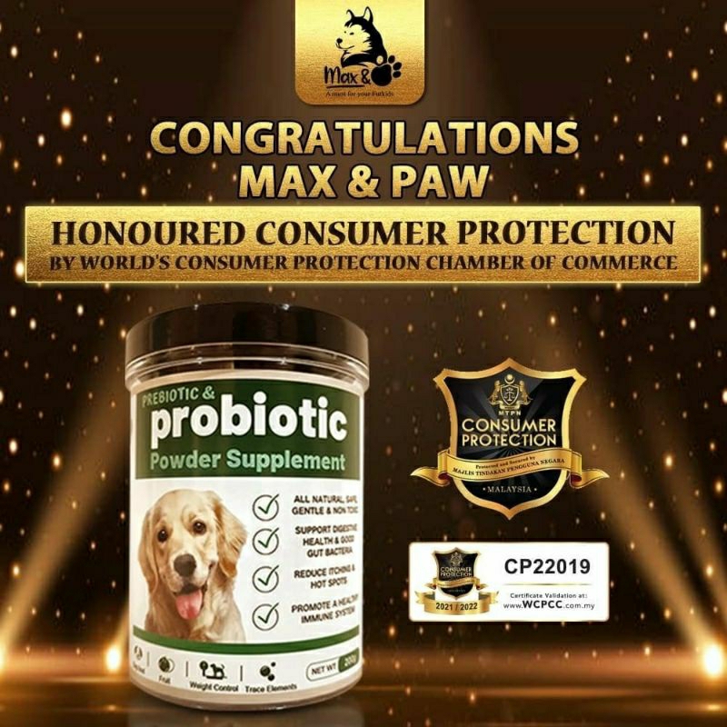 Max & Paw pet supplement Dog Supplement Probiotic - All Natural ...