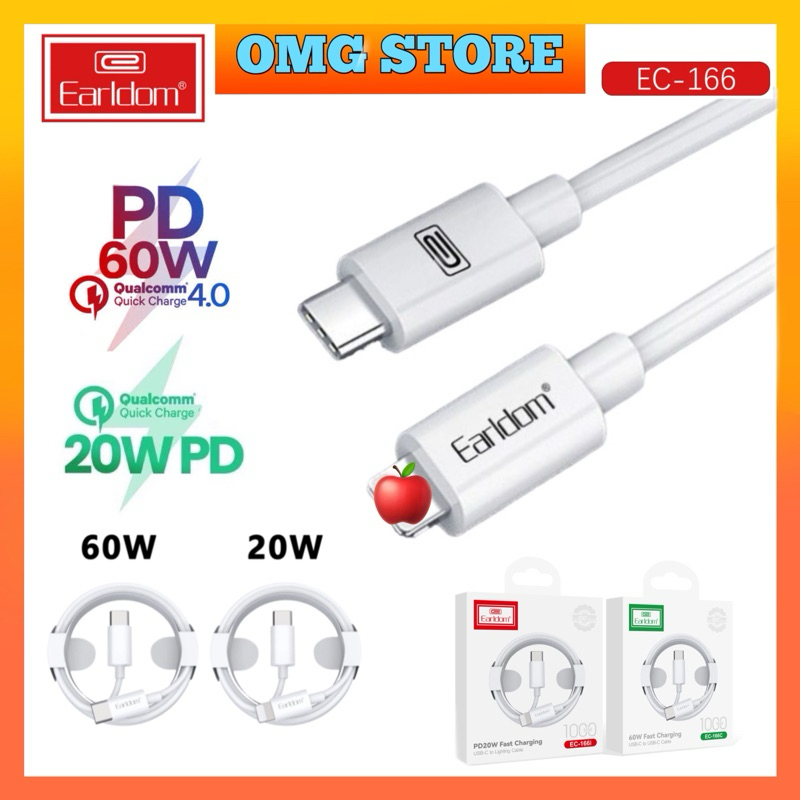 Earldom USB-C PD Cable 60W Type C & 20W Epal iP Cable Data Sync Super Fast Charging Huawei ...