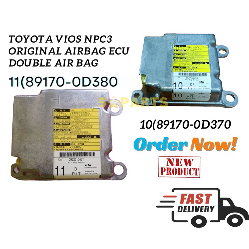 TOYOTA VIOS NCP93 ORIGINAL 89170-0D370 AIR BAG ECU DOUBLE AIR BAG ...
