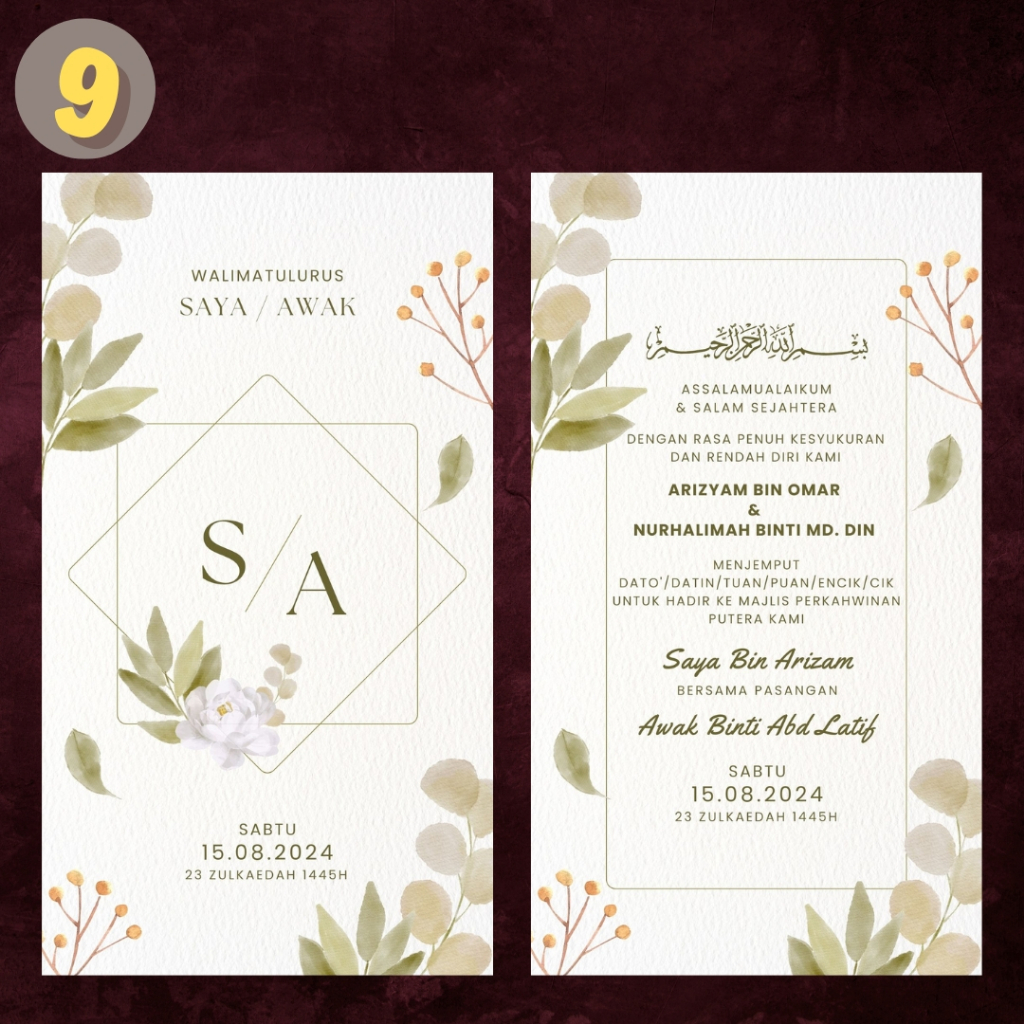 Kad Kahwin Digital | Kad Digital Tunang | Kad Undangan Kahwin | Kad Undangan Tunang | Aqiqah ...