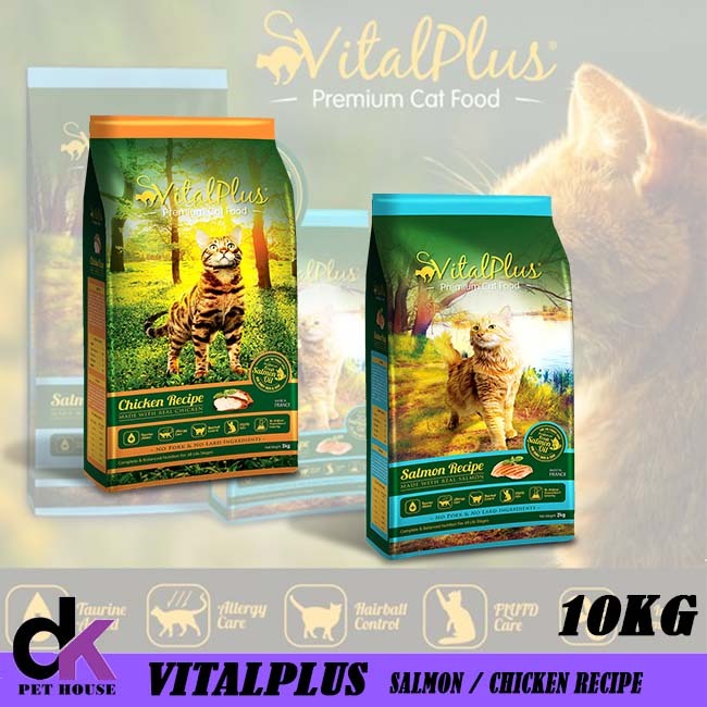 VitalPlus Premium Chicken / Salmon Recipe All Life Stage Cat Food 10KG ...