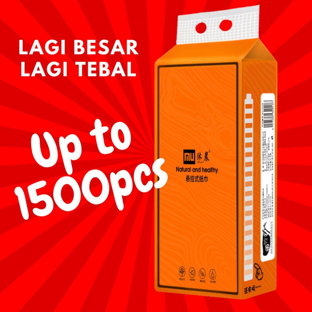 4 Lapis Tebal 1500 Helai Tisu 4 Ply Thick Hanging Tissue Gantung 175 ...