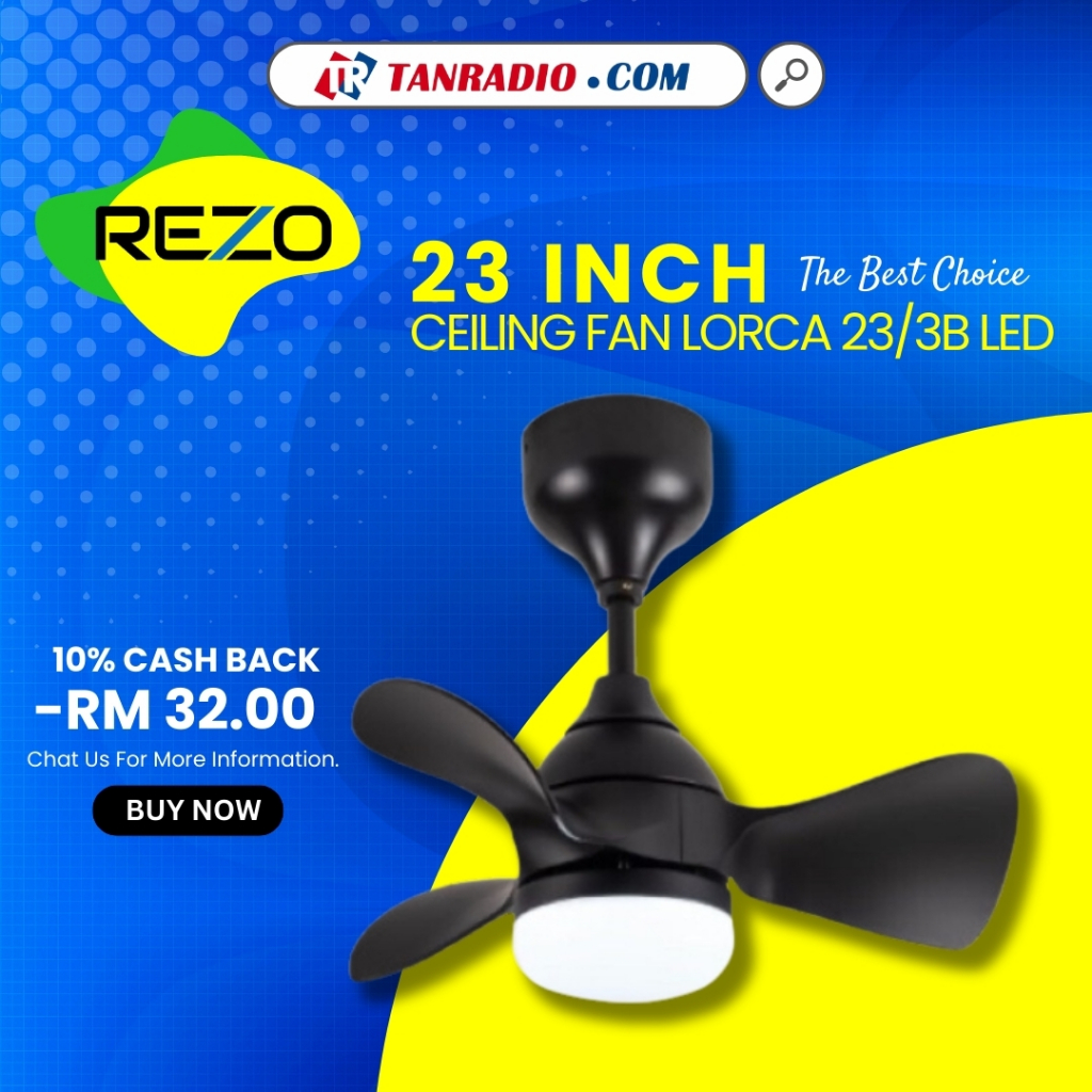 Rezo DC Motor Ceiling Fan 3 Abs Blade 12 Speed 3C LED Baby Fan (20 ...