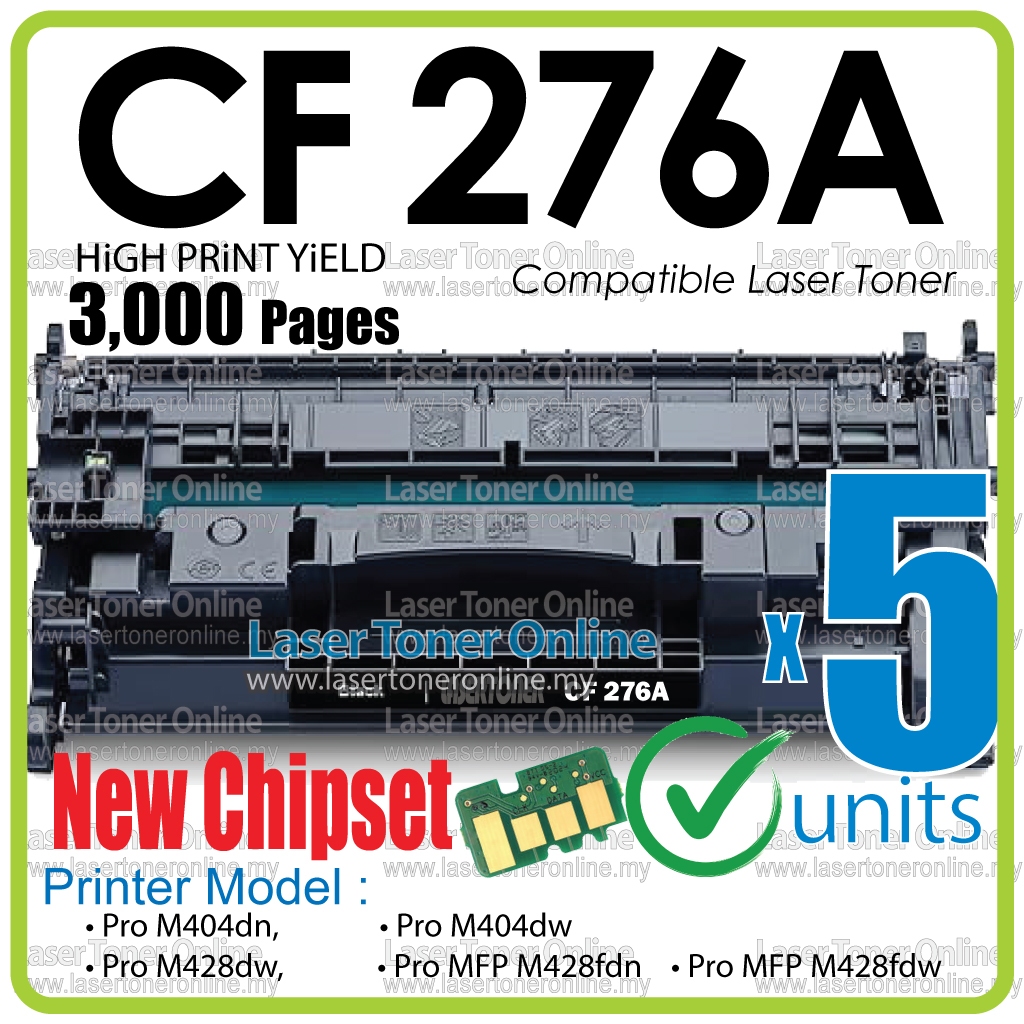 5x Compatible HP CF276A 76A CF 276X CF276X Laserjet pro M304a M404dn ...