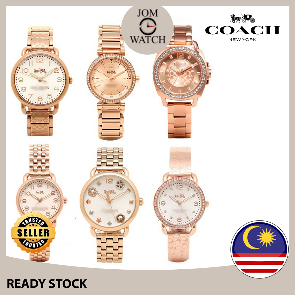[READY STOCK] C0ACH Jam Tangan Delancey Rose Gold Ladies Watches ...
