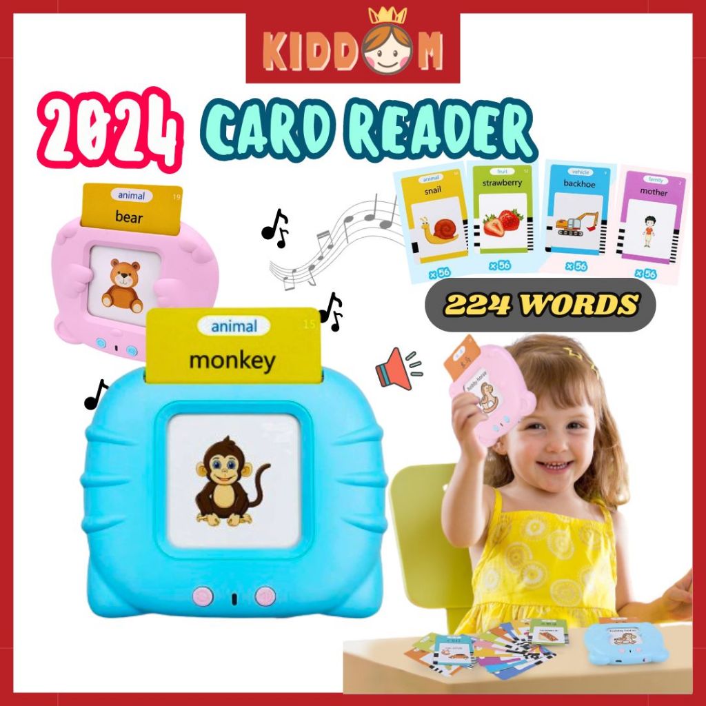 KIDDOM Kids Baby Flash Card Reader ABC Learning Educational Toys Flash ...