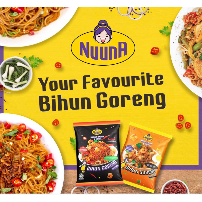 Nuuna Bihun Goreng Segera (Asli & Pedas) - Nuuna’s Original & Spicy Instant Bihun Goreng (5 x ...