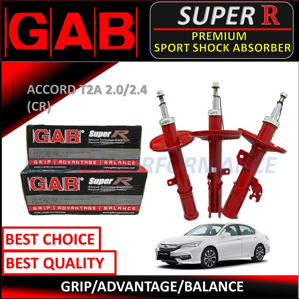 SET ORIGINAL GAB SUPER R ABSORBER DEPAN/FRONT ABSORBER / REAR ABSORBER ACCORD T2A 2.0/2.4 (CR ...