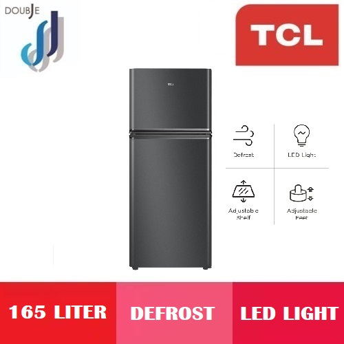 TCL 165L Two-Door Top Mounted Refrigerator Mini Fridge TRTM-W1650S1 ...