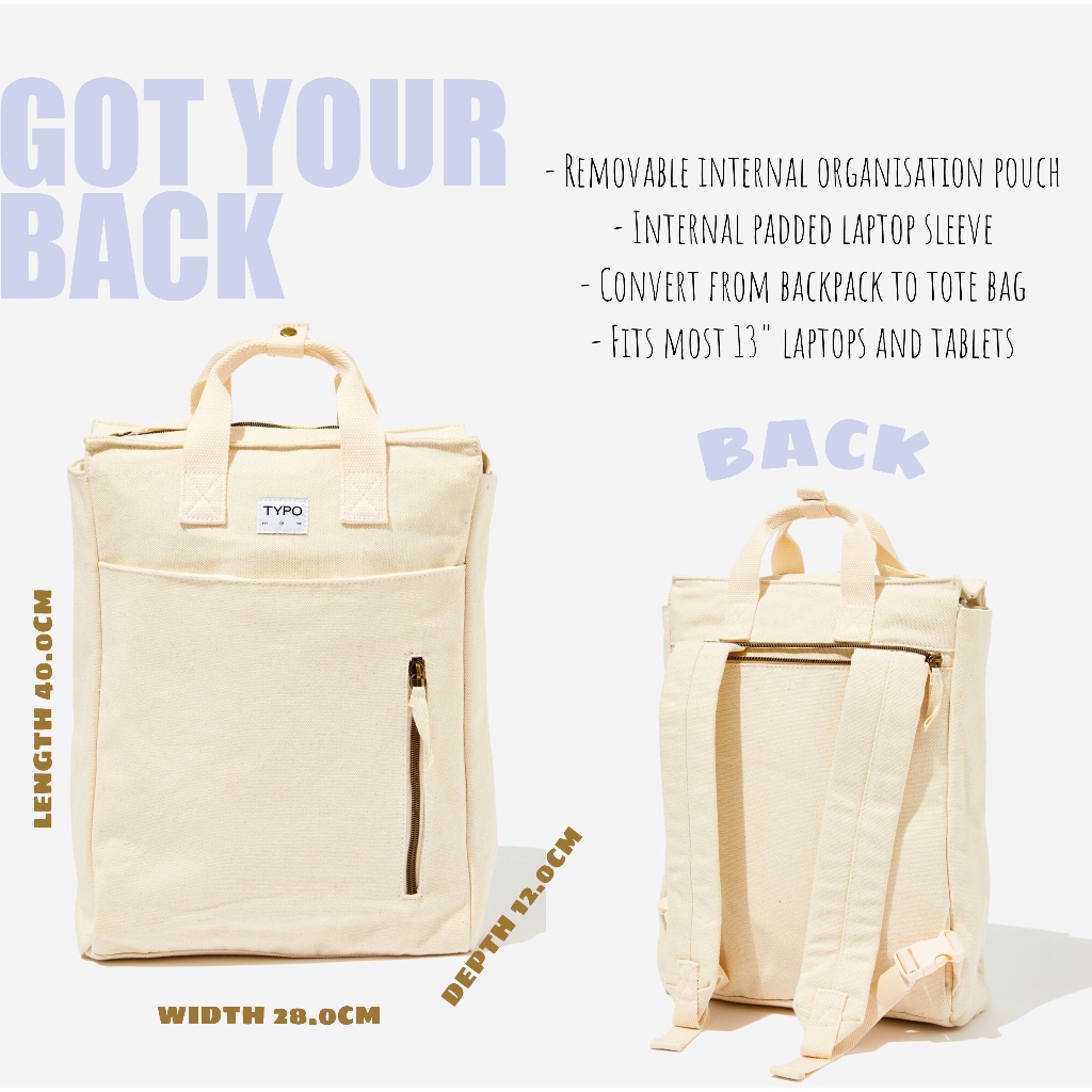 TYPO Backpack / Alumni Backpack & Off The Grid Backpack/ School & Work ...