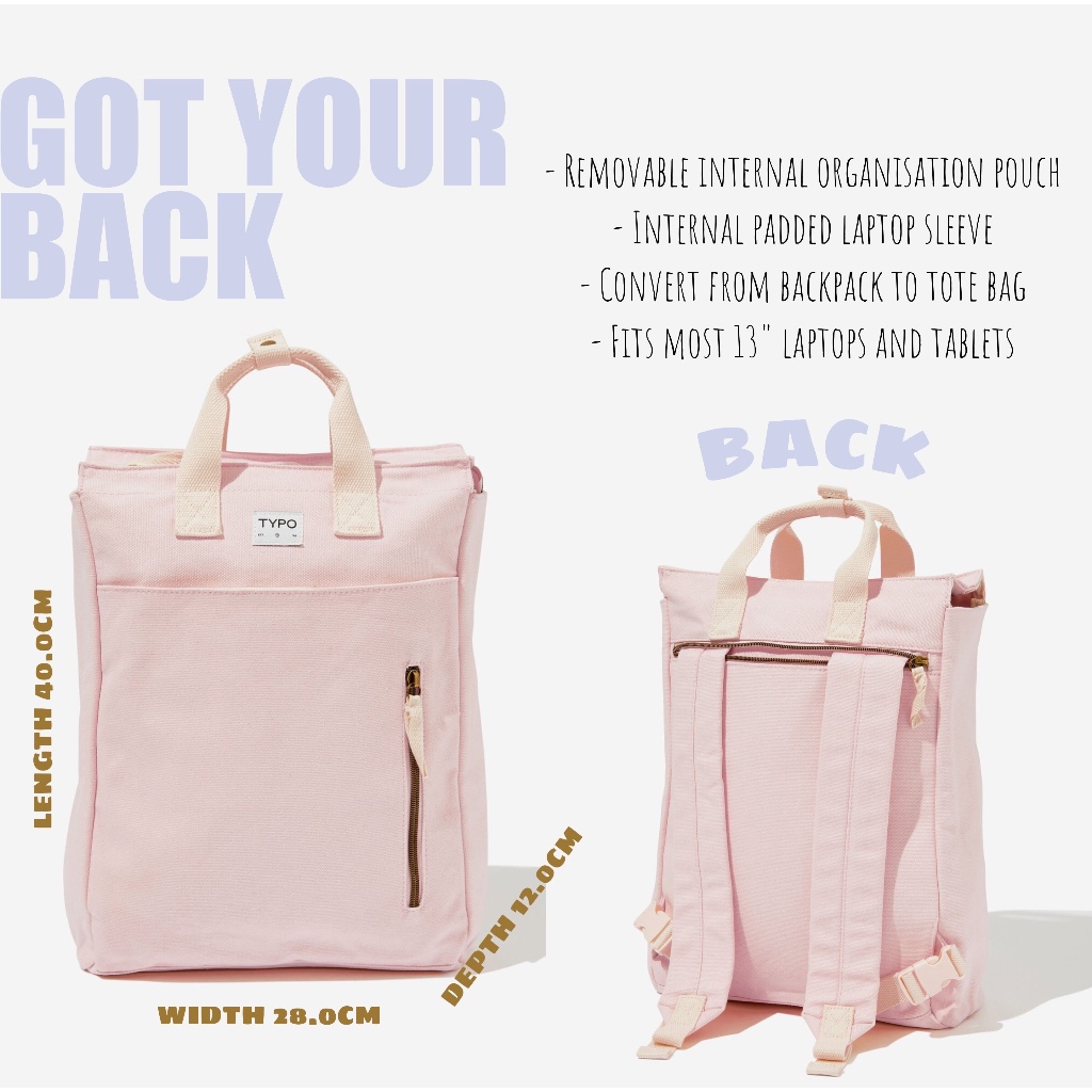 TYPO Backpack / Alumni Backpack & Off The Grid Backpack/ School & Work ...